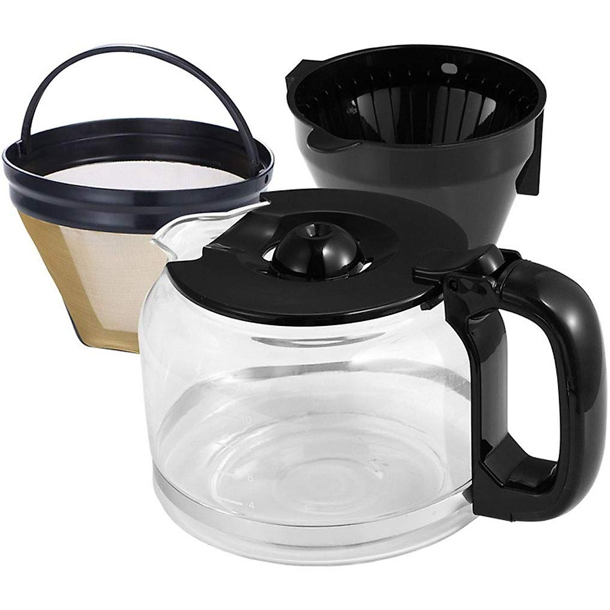 ROLTIN Coffee Machine Coffee Maker 15-Cup Coffee Makers with Timer Mode And Auto-Off Function Grind Coffee Machine with Removable Filter Basket Stainless Steel Black