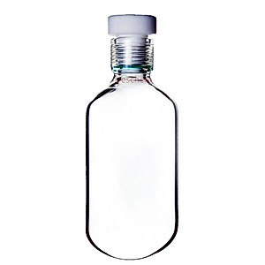 Deschem 400ml Glass High Pressure Bottle,75 * 175 Lab Heavy Wall Vessel #15 PTFE Thred