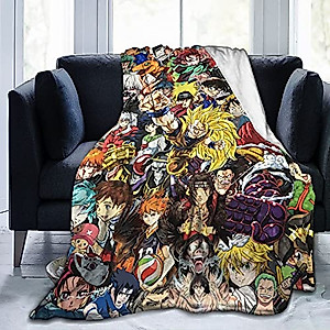 Anime Characters Super Soft Flannel Throw Blanket Warm Cozy Flannel Blanket Lightweight Shaggy Air Conditioner Blankets Apply to Couch Bed Office Etc Blanket 80"x60"