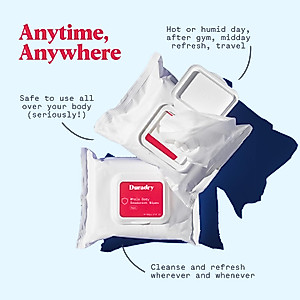 Whole-Body Deodorant Wipes for Men & Women- Body Wipes for Sweat & Odor Control, Use for On-the-Go Cleansing, Gym Sessions, Travel, or Rinse-Free Shower Alternative - Aqua Scent, Pack of 1