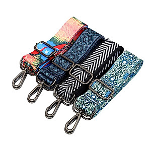 UMILY Purse Strap Replacement Multicolor Canvas Crossbody Strap for Handbags 80-140cm Length,3.8cm Wide