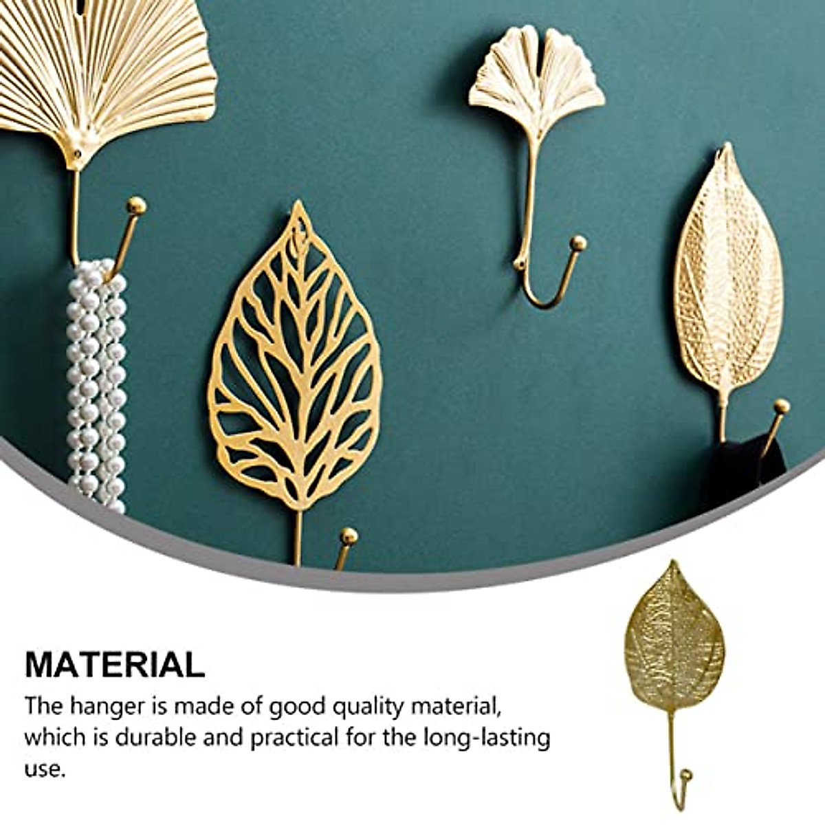 Cabilock 3pcs Planter Hat Coat Golden Art Hangers Shaped Style Leaf Door Cast Storage Hook Hanger Wall Sculpturre Purse Hanger: Holder Bathroom Doorway Key Home Display Decoration