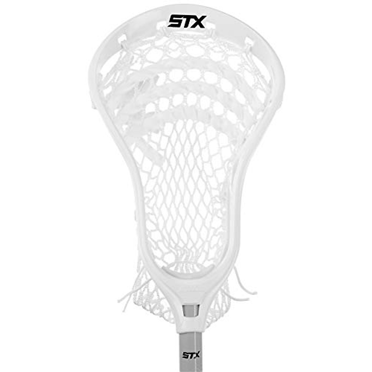 STX Lacrosse Stallion 200 Boys Complete Stick with Mesh Pocket, Defense, White