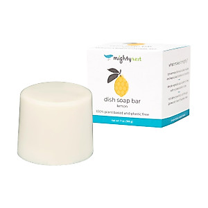 MightyNest Lemon Scented Dish Washing Bar Soap | Dish Soap Bar for the Kitchen | 100% Plastic-Free | Concentrated and Eco-Friendly | One Lemon Bar