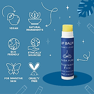 ALIDA PURE Vegan Melody Lip Balm Collection, Cruelty Free, Beeswax Free, Coconut Oil Free, 5 Lip Balm Set, Organic Jojoba Oil, Avocado Oil, and Vitamin E, Natural Moisturizing Lip Balm | Lip Gloss, for Dry, Chapped, or Cracked Lips