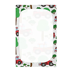Cartoon Car Crib Sheets for Baby Soft and Breathable Baby Crib Sheets Machine Washable Pack and Play Sheets for Boy Gir Kid