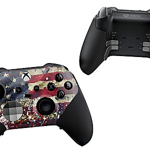 Tattered Flag X-box Elite Controller Series 2 Limited Edition by DreamController. Custom Elite Series 2 Controller for X-box One/Series X/S. with Advanced Hydro-Dip Paint Technology (Not Just a Skin)