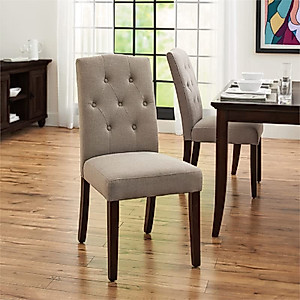 DHP Dorel Claudio Tufted, Upholstered Living Room Furniture, Taupe Dining Chair