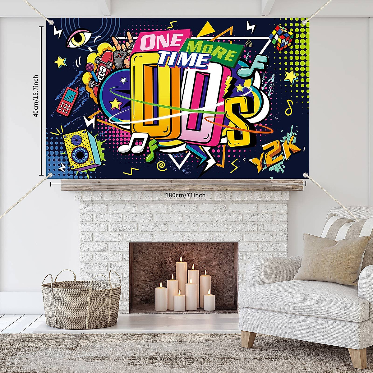 Early 2000s Theme Backdrop Hip Hop Graffiti Back to 00's Party Banner Background 71x43.3 Inch Fabric Wall Table Decorations Photo Booth Props