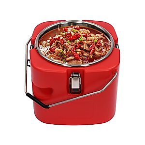 Giciashop Insulated Soup Container, 2.5 Gallon Food Warmers Food Hot Box with Thick Lid and Buckles, Commercial Soup Container for Hot or Cold Food Storage