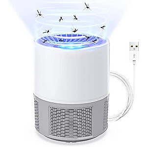 Bug Zapper, Electric Mosquito & Fly Zappers/Killer - Insect Attractant Trap Powerful Bug Zapper Light, Hangable Mosquito Lamp for Home, Indoor, Outdoor, Patio (White)