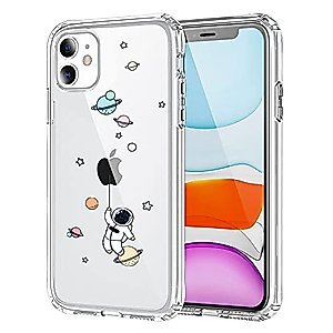 NITITOP Compatible for iPhone 11 Case Clear Cute with Astronaut Outer Space Planet Star Creative Pattern,Soft TPU Shockproof Slim for iPhone 11-Balloon