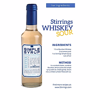 Stirrings Blood Orange Cocktail Bitters and Pure Cane Simple Syrup Cocktail Mixer 12 ounce bottle ( Variety Pack)