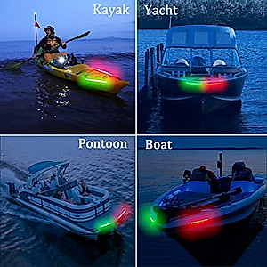 Botepon Navigation Led Lights For Boats , Red and Green Bow Lights, Boat Night Fishing Lights, Deck Lights, IP67 Waterproof for Pontoon Boat Bas Boat Dinghy Kayak Jon Boat Yacht