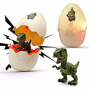 Wekity Hatching Eggs Dinosaur Toys,Dinosaur Eggs Hatch with Realistic Dinosaur Action Figure,LED Light and Sound,Creative Educational Toy Party Favor Xmas Easter Birthday Gift for Kid (Tyrannosaurus)