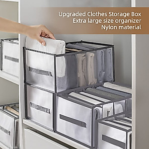 TOSHISON Wardrobe Clothes Organizer, 12 grids Storage, Dresser Drawer Organizers for Clothing,Pants Jeans,T-Shirts,Socks,Skirts,Jeans, Legging,Bra, Underwear for Closet
