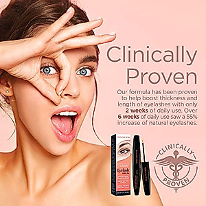 Natural Vine Eyelash and Brow Growth Serum, Irritation Free Formula, Guaranteed Results in 3-4 Weeks for Longer, Thicker, and Fuller Eyelashes