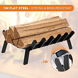 Fireplace Grate 14in Heavy Duty, Fireplace Wood holder for Inside Fireplace, Fireplace Log Holder, Small Fire Grate, Fireplace Accessories, Chimney Hearth Indoor, 5 Bars Fire Pit Grate for Outdoor
