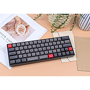 EPOMAKER SK66 60% Keys Wired Gateron Optical Mechanical Gaming Keyboard with RGB Backlight and PBT Heat Sublimation Keycaps (Gateron Optical Red, Grey Black)