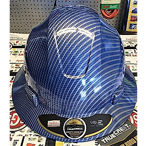HDPE Hydro Dipped Blue/Silver Full Brim Hard Hat with Fas-trac Suspension