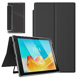 Tablet Case for TJD 10.1 inch Tablet, Multi-Viewing Angels PU Leather Stand Folio Case Cover Compatible with TJD MT1011 Touchscreen Tablet, with Magnetic Cover (Black Case)
