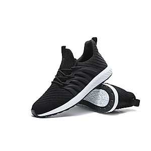 TUTPTH Men Women Slip On Walking Shoes Lightweight Casual Running Sneakers Black41