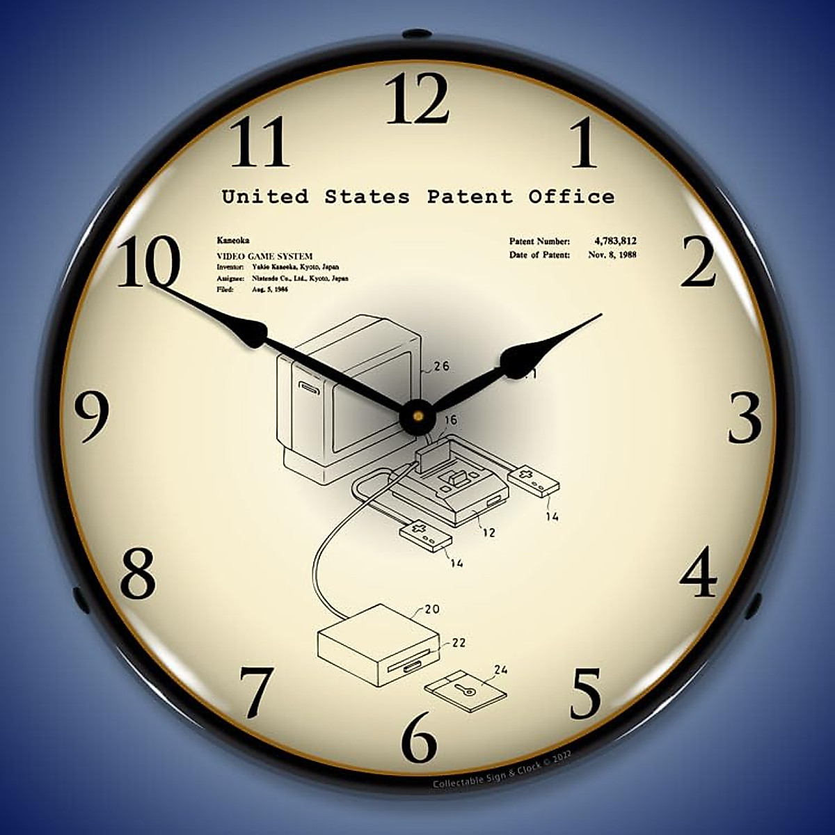 Collectable Sign and Clock Gaming Console Video Game System 1986 5 of 29 Gaming Patents Clocks