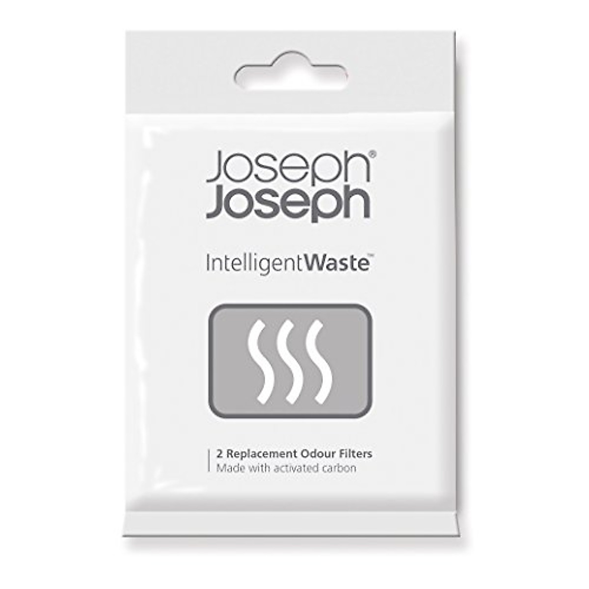 Joseph Joseph Intelligent IW2 Bin Liners Custom Fit Bags, Pack of 50, Clear & Intelligent Waste Replacement Carbon Odor Filters for Totem Titan Compost Bin, Pack of 2, Black