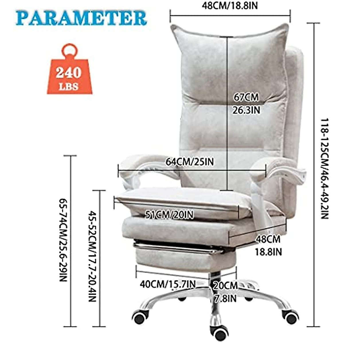 LETREM Office Chair Mesh Chair Ergonomic, Computer Chair Adjustable Seat Height with Back Support and Arms, Desk Chair Comfy, Study Chair for Home, Office and Executive A/White/One Side