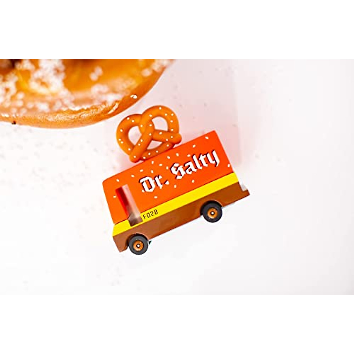 CANDYCAR® Wooden Food Truck Collection - Pretzel Van, Premium Handcrafted Beech Wood Toy Car