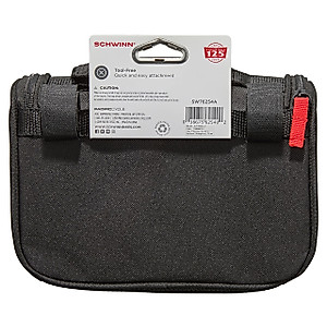 Schwinn Bike Handlebar Bag, Easy to Install, Front Bag Mounted Bicycle Accessories, Waterproof and Zippered, Black