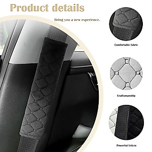 Aokdom 2pcs Soft Fluffy Seatbelt Covers Close Shoulder Protection,Comfortable Car Interior Accessories,Cars Trucks SUV Driving Car Seatbelt Pads,Car Supplies Suitable for Men and Women (Black/2pcs)