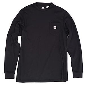 Ur Shield Men's FR 7 oz. Cotton Long Sleeve T-Shirt - Fire Retardant Clothing for Electricians, Welders, Black - M