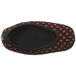 Nufoot Ballet Flats Women's Shoes Foldable & Flexible Flats Slipper Socks Travel Slippers & Exercise Shoes Dance Shoes Yoga Socks House Shoes Indoor Slippers Black with Red Polka Dots Small