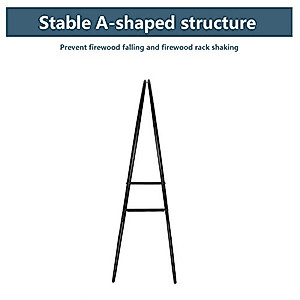 TUFFIOM 40-Inch Firewood Rack Heavy Duty Log Storage Round Hoop Holder Solid Anti-rust Black Tubular Steel Wood Lumber Stacker Outdoor & Indoor For Fireplace Pit Patio Deck Porch