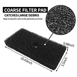 2PCS Pond Replacement Filter Pads,Coarse and Fine Pads for Pond Pump Pre-Filter Box,Blue and Black Sponge Filters Replacement