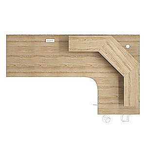 Jamesdar Computer Gaming L-Desk with Power, 35.8" H x 51.18" W x 37.8" L, White/Natural