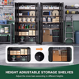 Letaya Metal Garage Storage Cabinets with Lock Door and Adjustable Shelves, Steel Tool Cabinets for Home,Office,Warehouse Organisieren (Black)