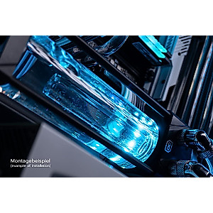 Alphacool Eisbecher Aurora 250mm Glass Reservoir with D5 Body (Pump Not Included), Black/Acetal