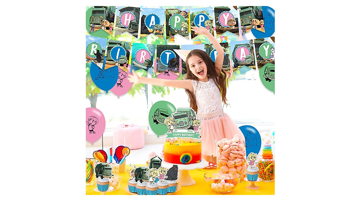 La Babite Trash Truck Birthday Party Decorations | Complete Set for Kids