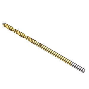 uxcell High Speed Steel Straight Shank Twist Drill Bit Fully Ground Titanium Coated 2.1mm Drill Diameter 49mm Total Length 25mm Drill Bit Length 12 Pcs