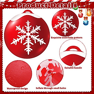 Jetec 10 Pcs Christmas Inflatable Balls Decorations 9 Inch PVC Inflatable Balls Winter Snowman Hanging Ornaments for Outdoor Garden Tree Party(Xmas Ball)