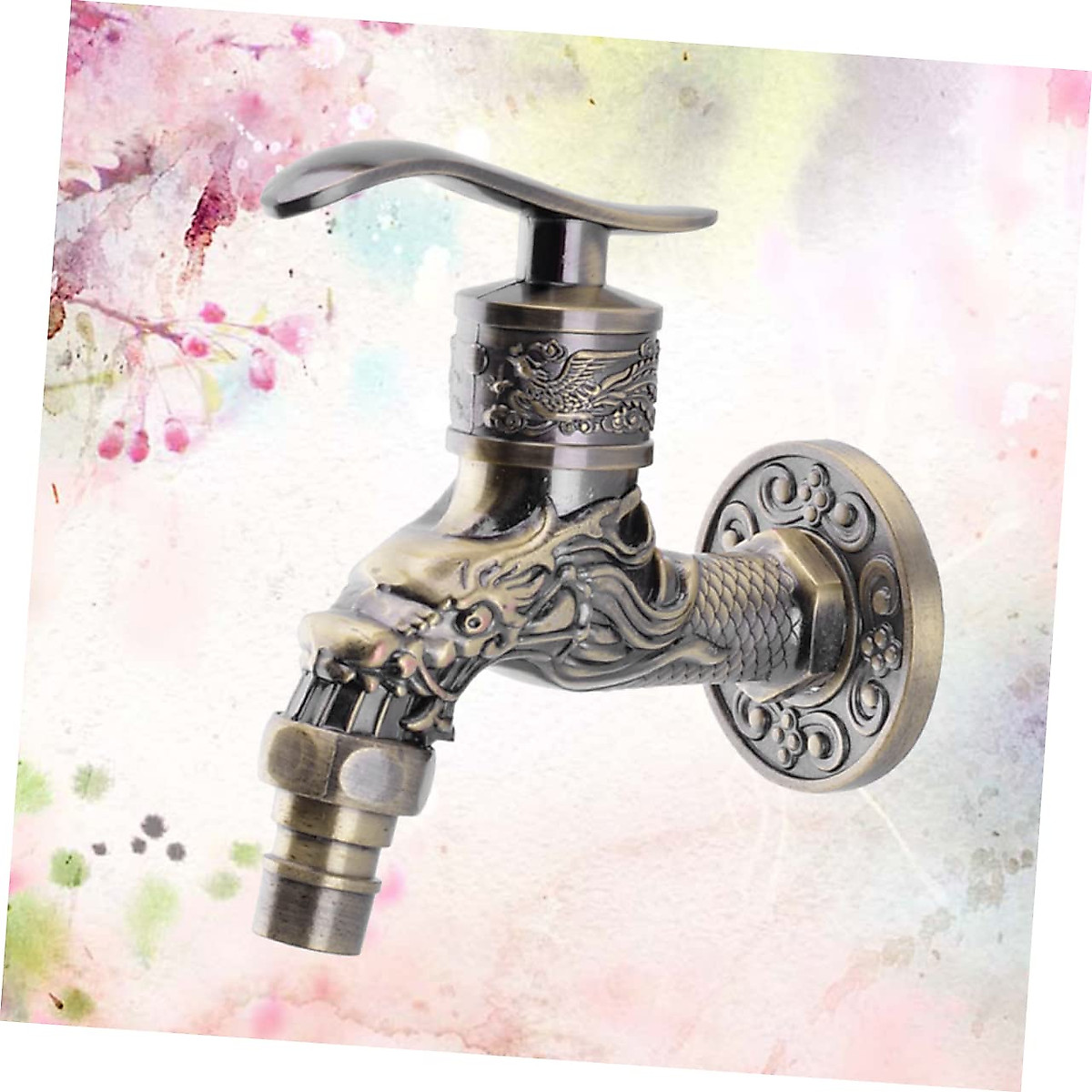 DOITOOL 3 Pcs Antique Faucet Washing Machine Tap Kitchen Water Tap Garage Water Tap Decorative Wall Water Tap Wash Basin Water Tap Taps Bath Tub Tap Shower Spray Faucet Shower Head Brass