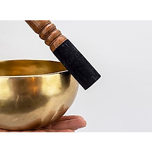 6-Inch Handmade Tibetan Singing Bowl ~ Superb B Crown Chakra Balancing ~ Best use for Meditation, Sound Healing, Cleansing, Mindfulness & Relaxation ~ Cushion & Sueded Leather wooden Mallet included
