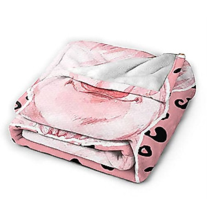 Cute Pig Cozy Soft Flannel Blanket Luxury Fleece Bed Blanket Throw Blanket Lightweight for Sofa Chair Bed for Couch Living Room 60"X50"