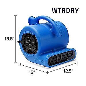 B-Air VP-25 1/4 HP 900 CFM Air Mover for Water Damage Restoration Equipment Carpet Dryer Floor Blower Fan Home and Plumbing Use, Blue