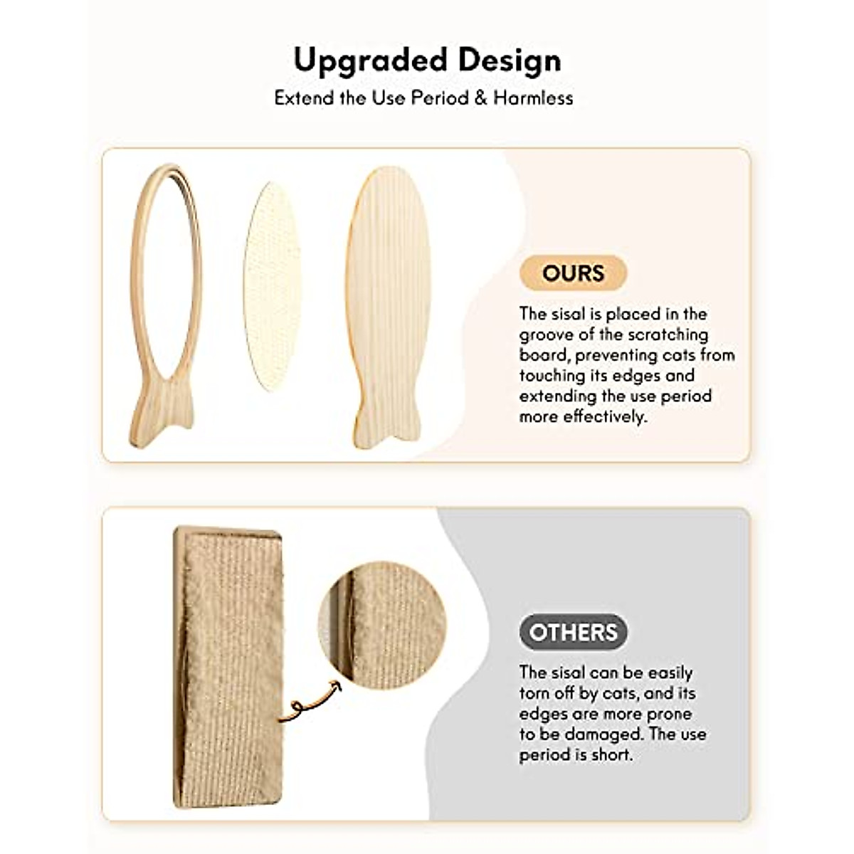 Hachipal Cat Scratching Post Wall, Cat Wall Scratcher, with Mint Ball Sandwich Design Wall Mounted Cat Scratcher, Wall Scratchers for Indoor Cats Suitable for Small and Medium Cats, Easy to Carry