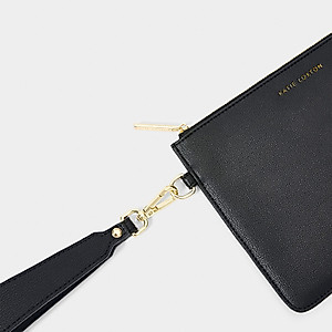 KATIE LOXTON Zana Womens Medium Vegan Leather Clutch Purse Wristlet Pouch Black