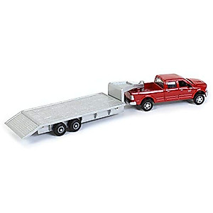 Ertl Plastic Dodge Pickup with Diecast Trailer and Bales, 1:64-Scale