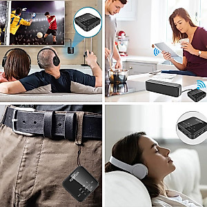 eppfun AK3046C Bluetooth 5.2 Transmitter Receiver, Qualcomm aptX-Adaptive/aptX HD/LL, Dual Connection Wireless Audio Adapter with 3.5 mm AUX for TV, PC, Home Stereo System